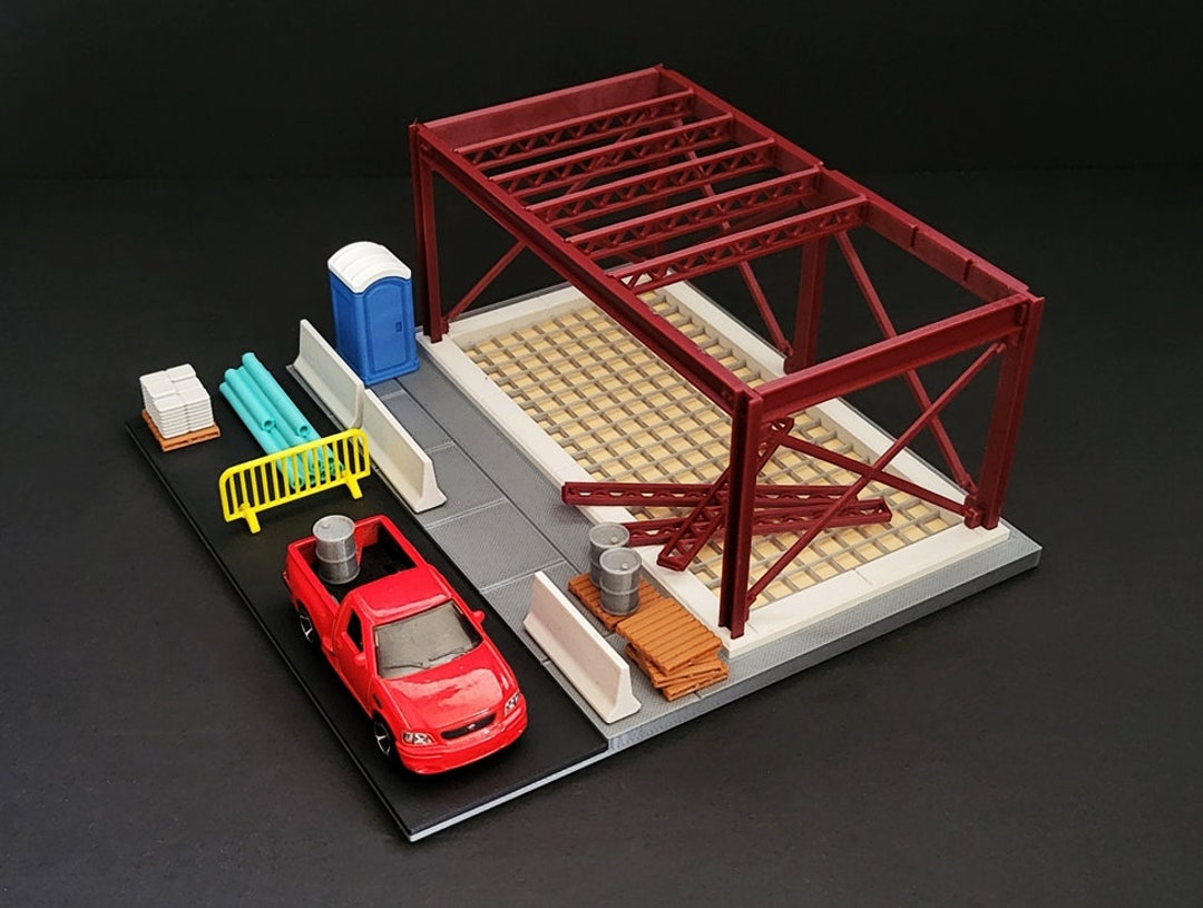 1/64 Scale Model Car Diorama: 3D Printed Construction Site - Etsy
