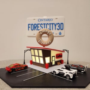 1/64 Model Cars Diorama Model Diecast - the DONUT SHOP! - LED Included - 3D Printed - Order Your ...