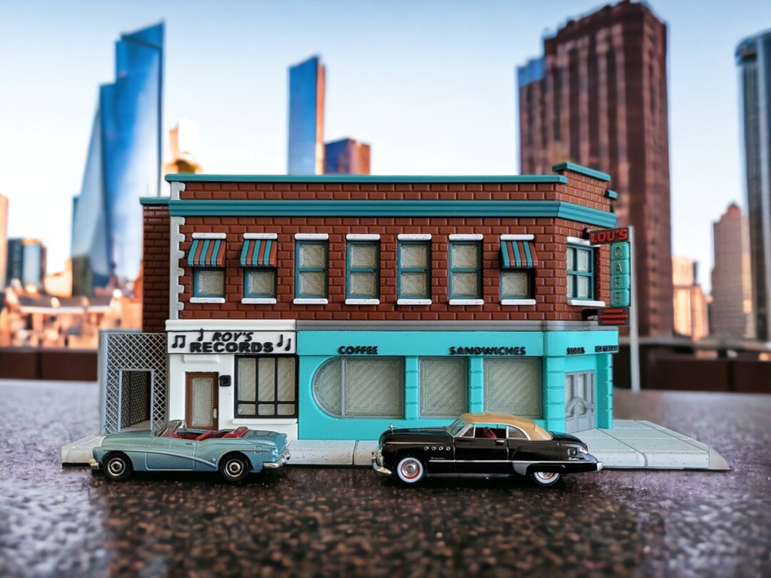 1/64 Scale Diorama: Back to the Future - Lou's Cafe - 3D Printed With ...