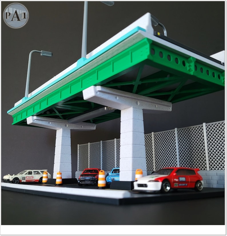 1/64 Scale Model Car Diorama: LED Highway Overpass - 3D Printed - Etsy