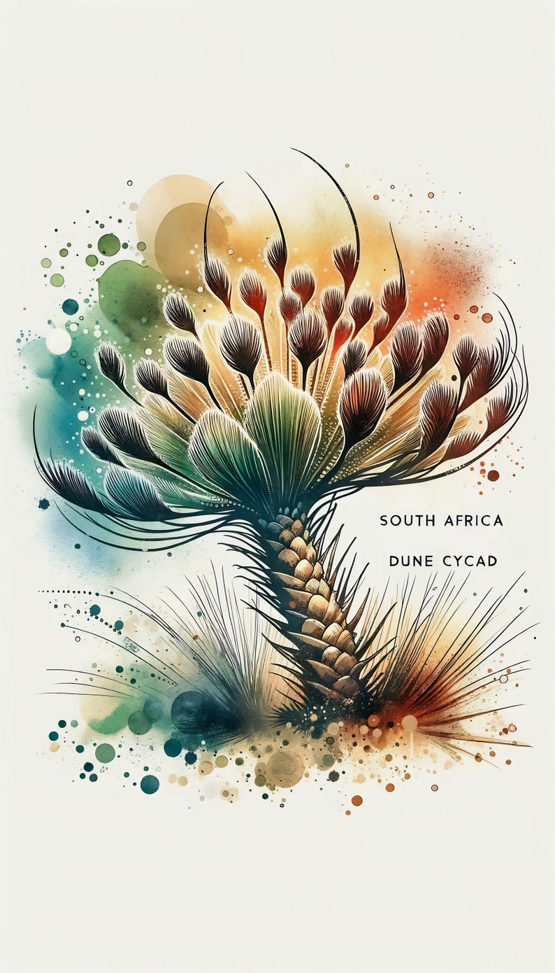 Endangered Species Collection, Cycad Art Print, African Plant Decor ...