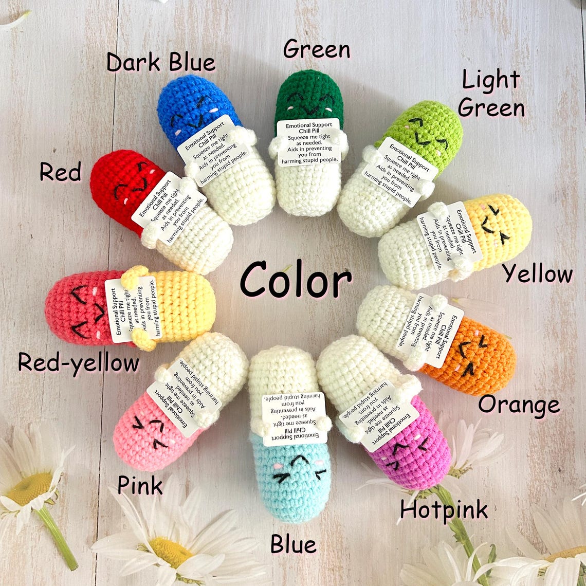 Crochet Emotional Support Chill Pil, Caring for Patients, Doctor Nurse ...