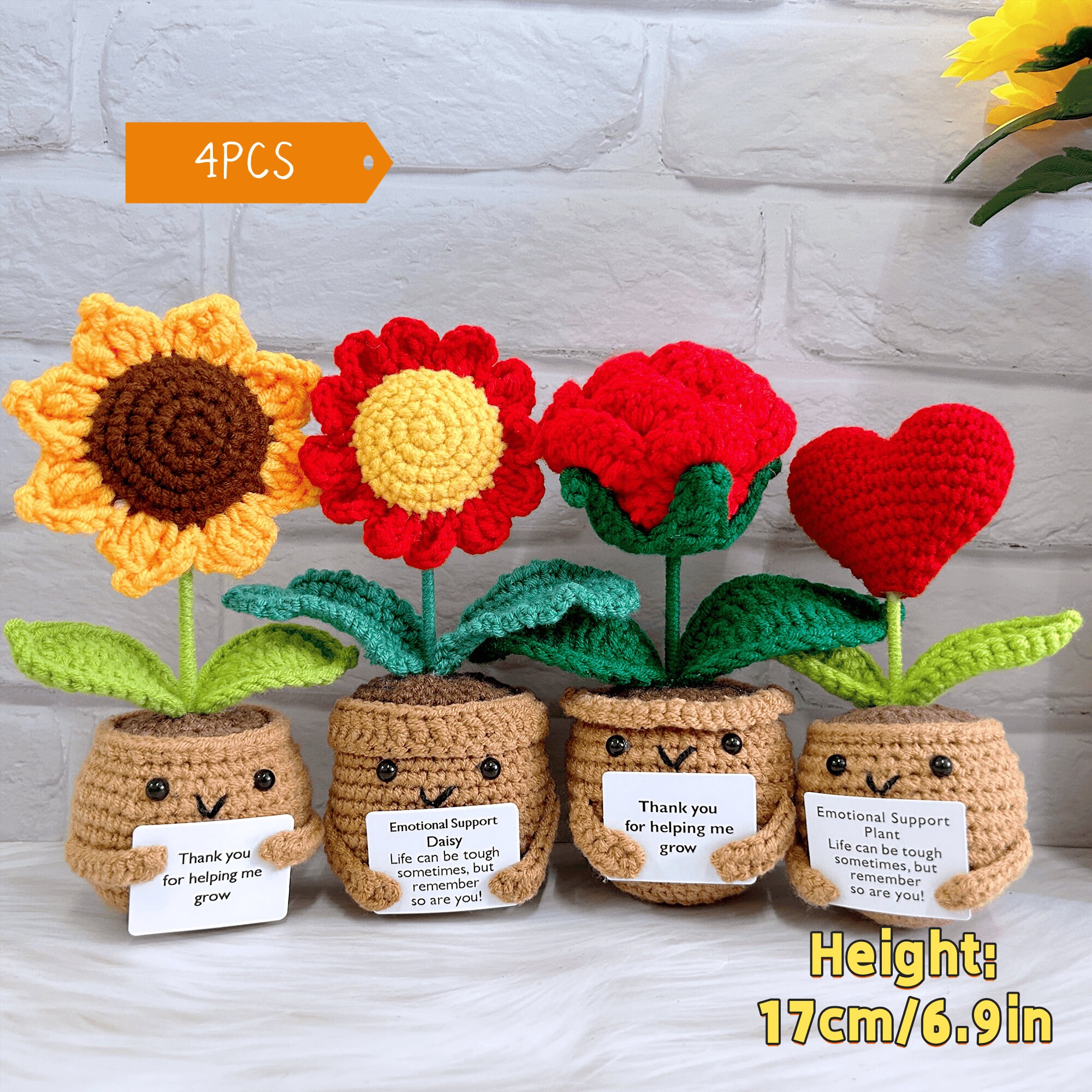 Crochet Positive Sunflower/daisy/heart/rose.cute Office Desk ...