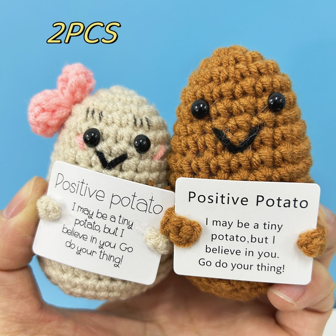 Crochet Positive Potatoes, Handmade Potato Couples, Stay Positive Gifts ...