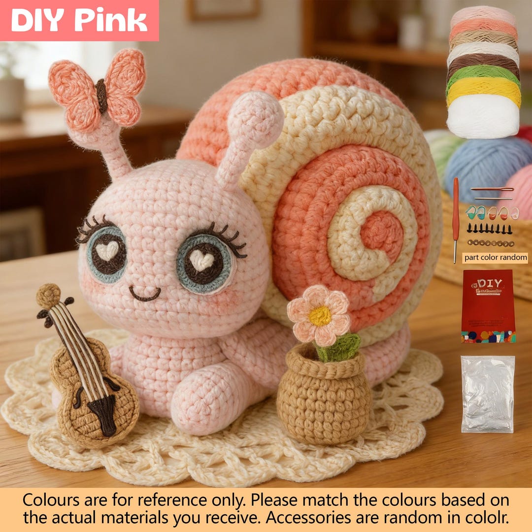 Crochet Violin Snail DIY Crochet Kit, Ornaments, Crochet Hook Yarn ...