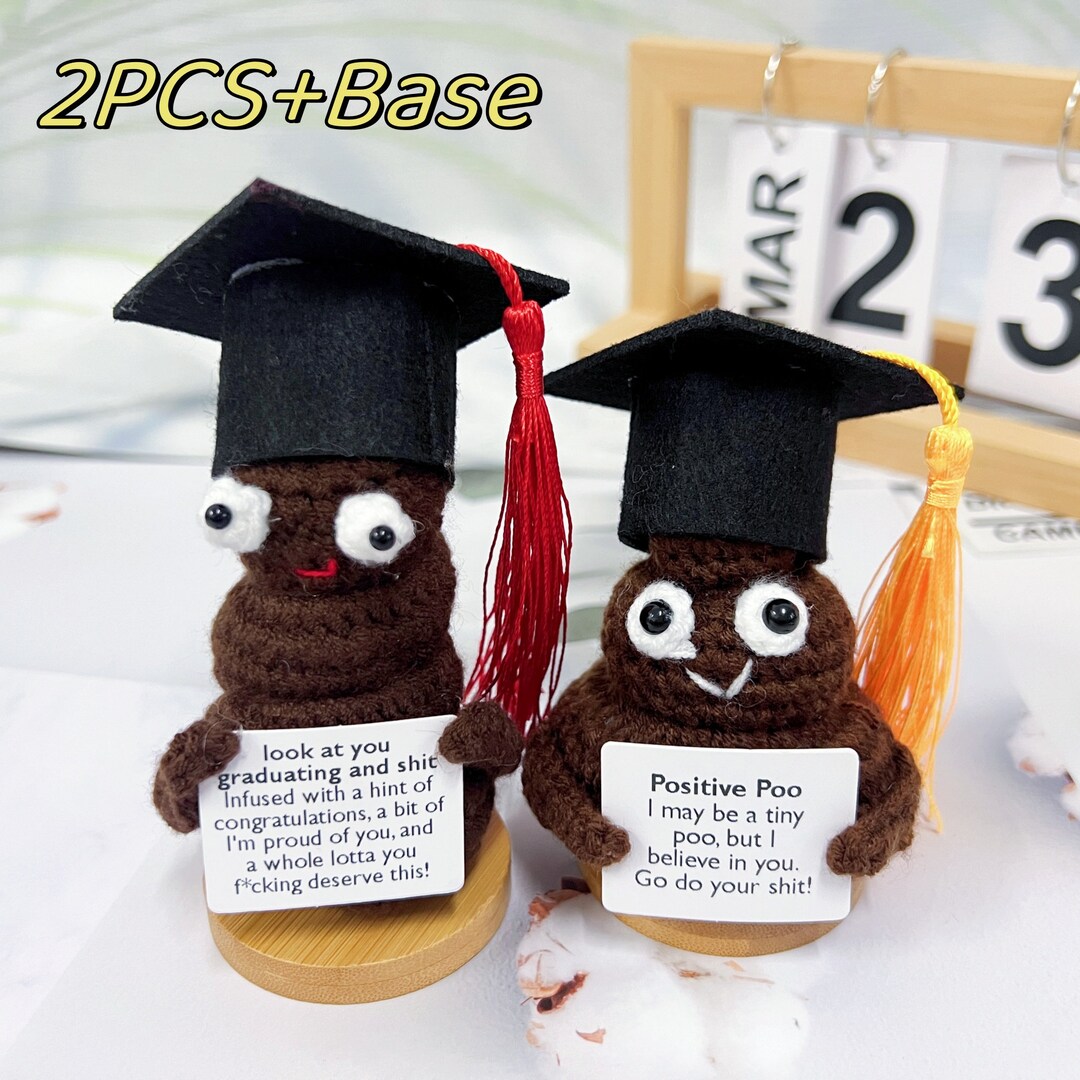 Handmade Crochet Graduation Poo Gift: Quirky Friend Keepsake - Etsy UK
