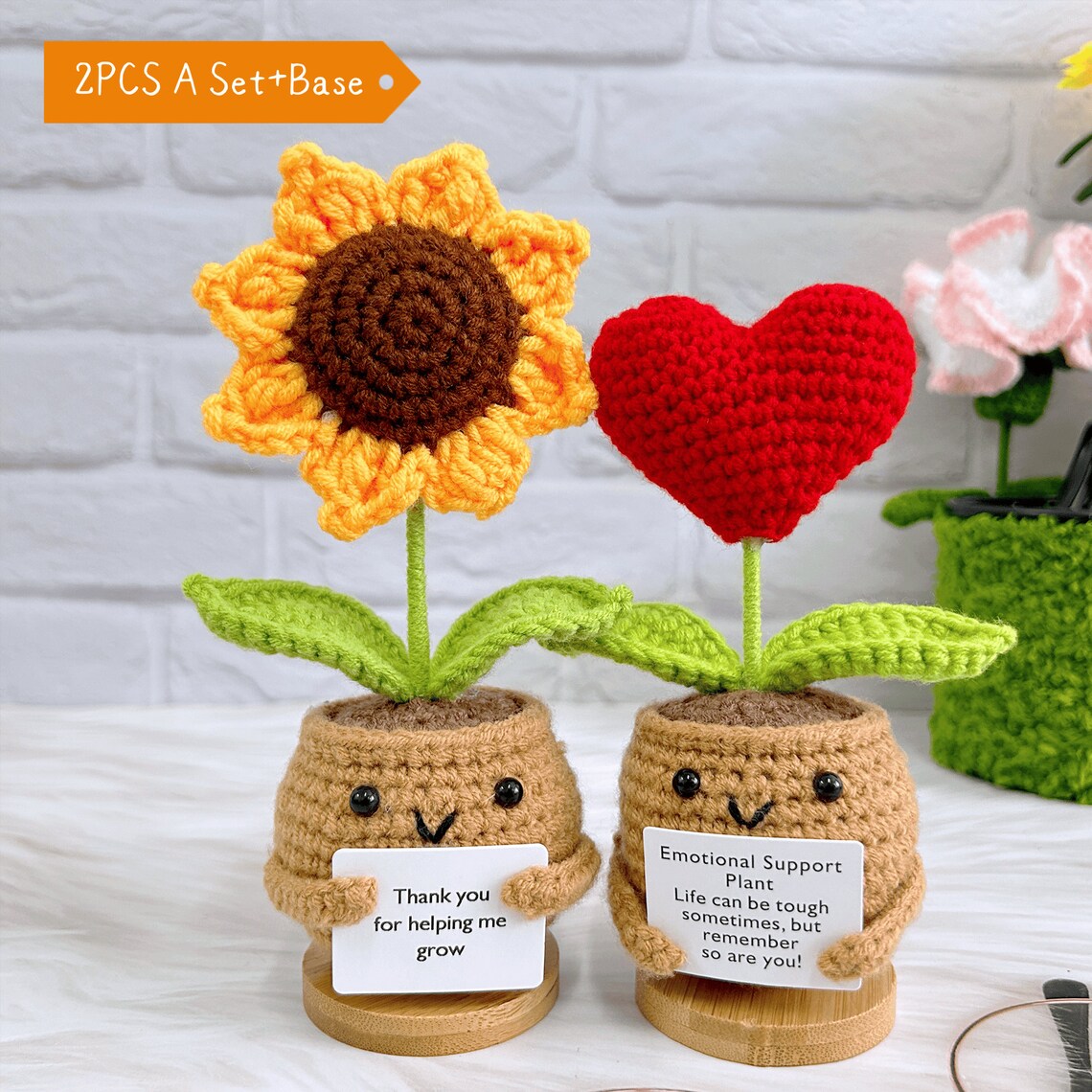 Crochet Positive Sunflower/daisy/heart/rose.cute Office Desk ...