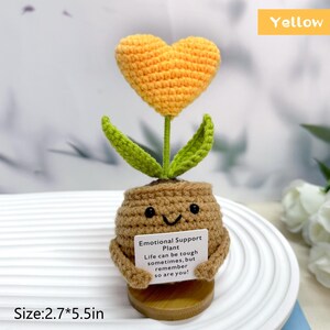 Adorable Emotional Support Gift Set-handmade Crochet Heart in Pot ...