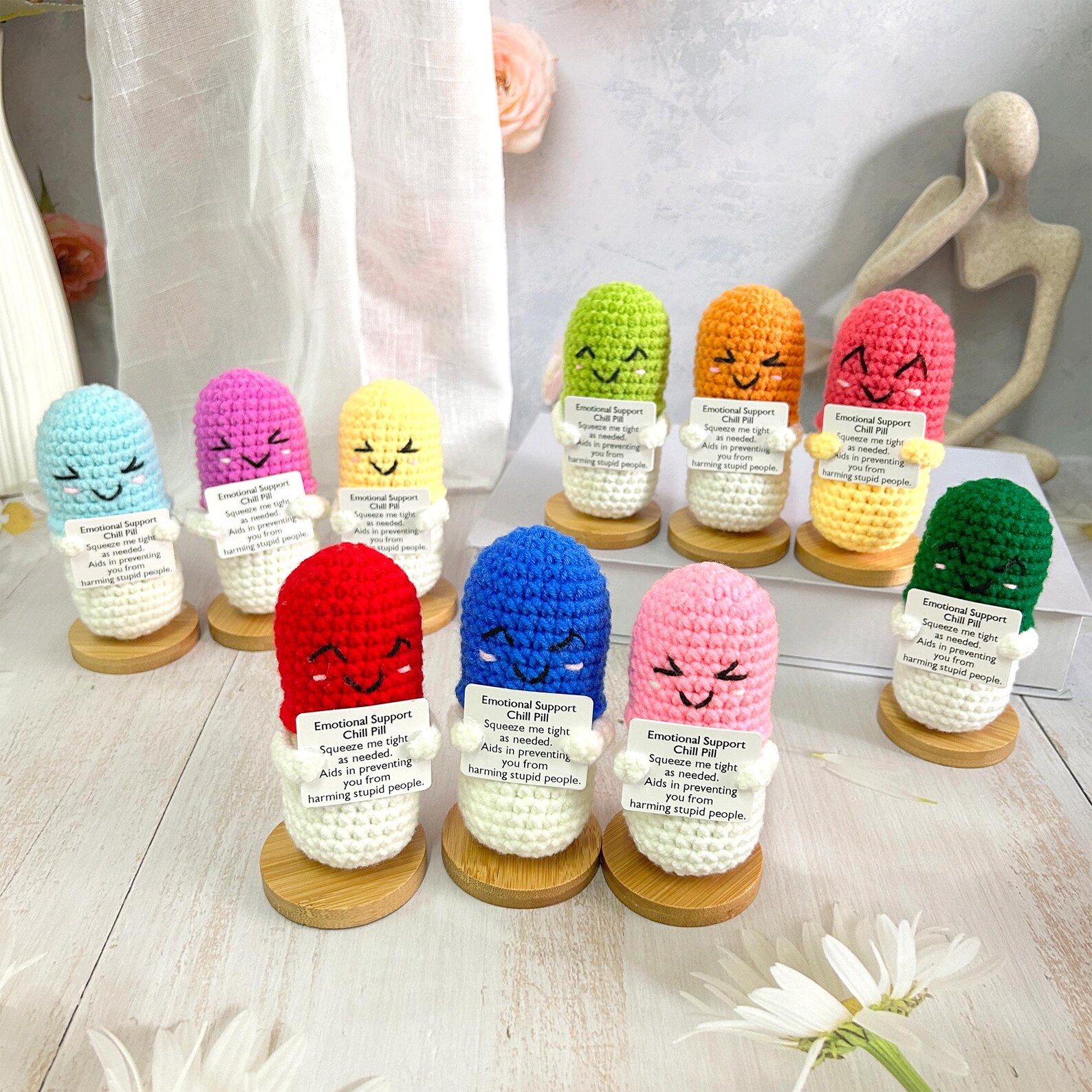 Crochet Emotional Support Chill Pil, Caring for Patients, Doctor Nurse ...