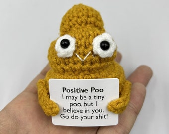 HOME & LIVING Crochet Positive Poo Plushy Desk Decor, Poop Emoji ...