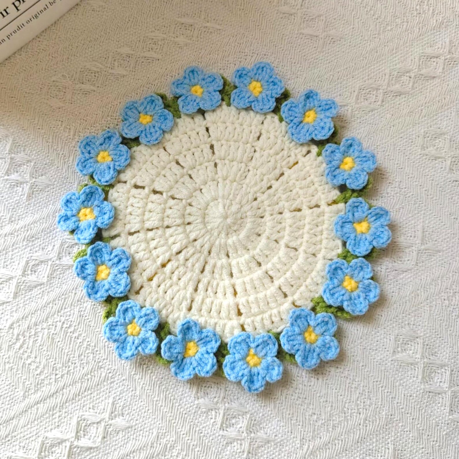 PDF PATTERN ONLY Mini Crochet Forget-me-not Bouquet Coaster Pattern ...