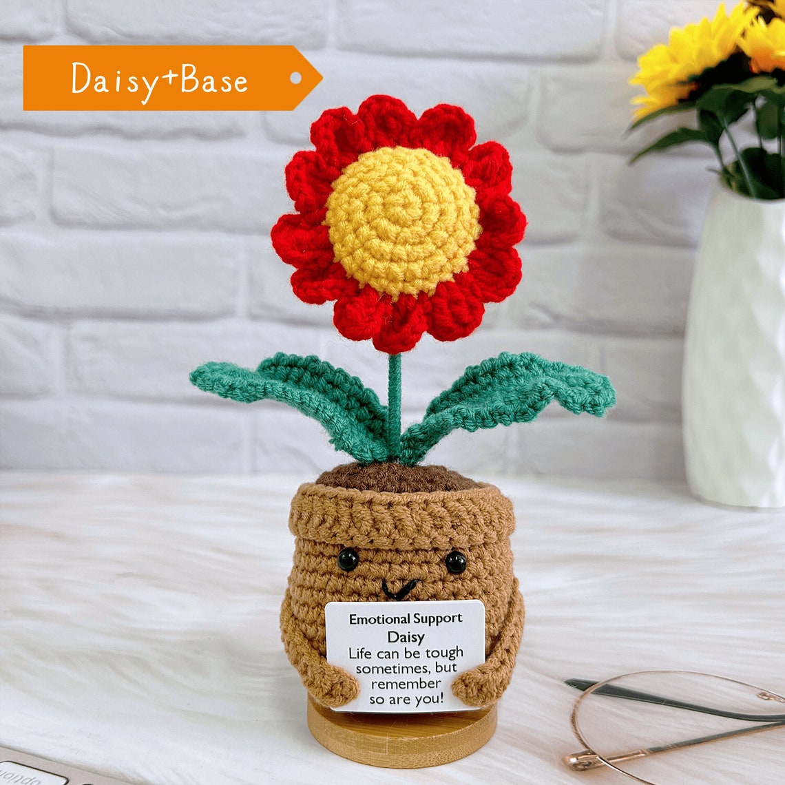 Crochet Positive Sunflower/daisy/heart/rose.cute Office Desk ...