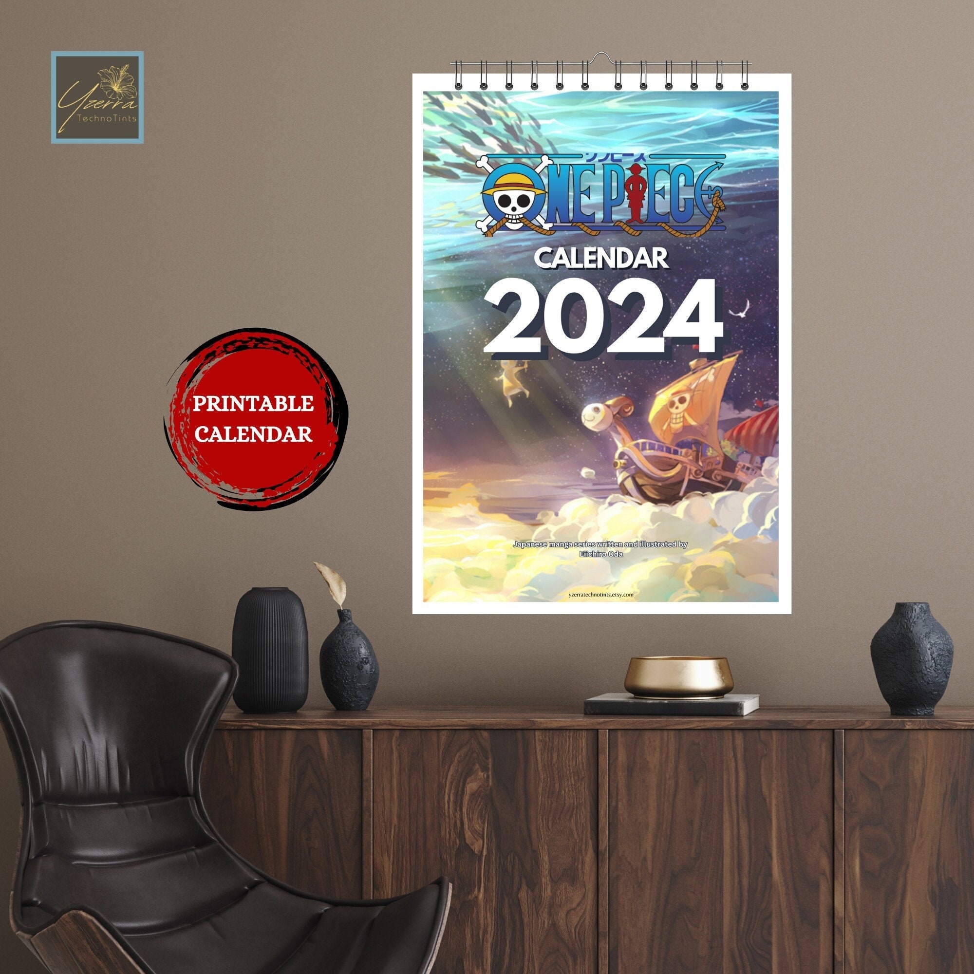 One Piece 2024 Printable Calendar Digital Download Anime - Etsy Australia