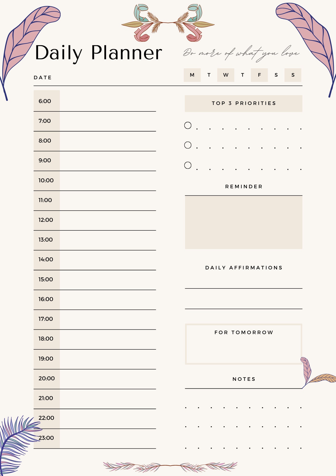Printable Daily Planner, Daily Schedule, Notability Planner - Etsy