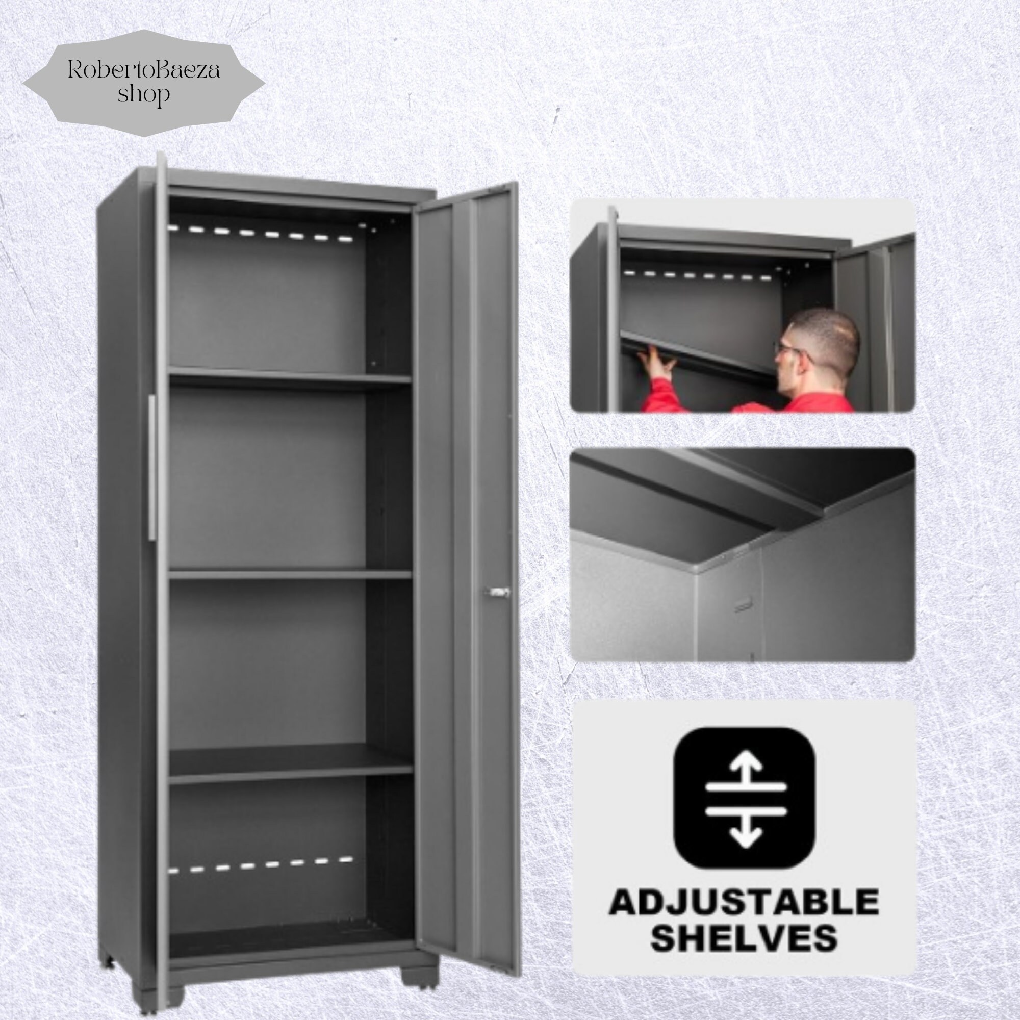 9-piece Workshop Storage System With Heavy-duty Metal Cabinets, Ideal ...