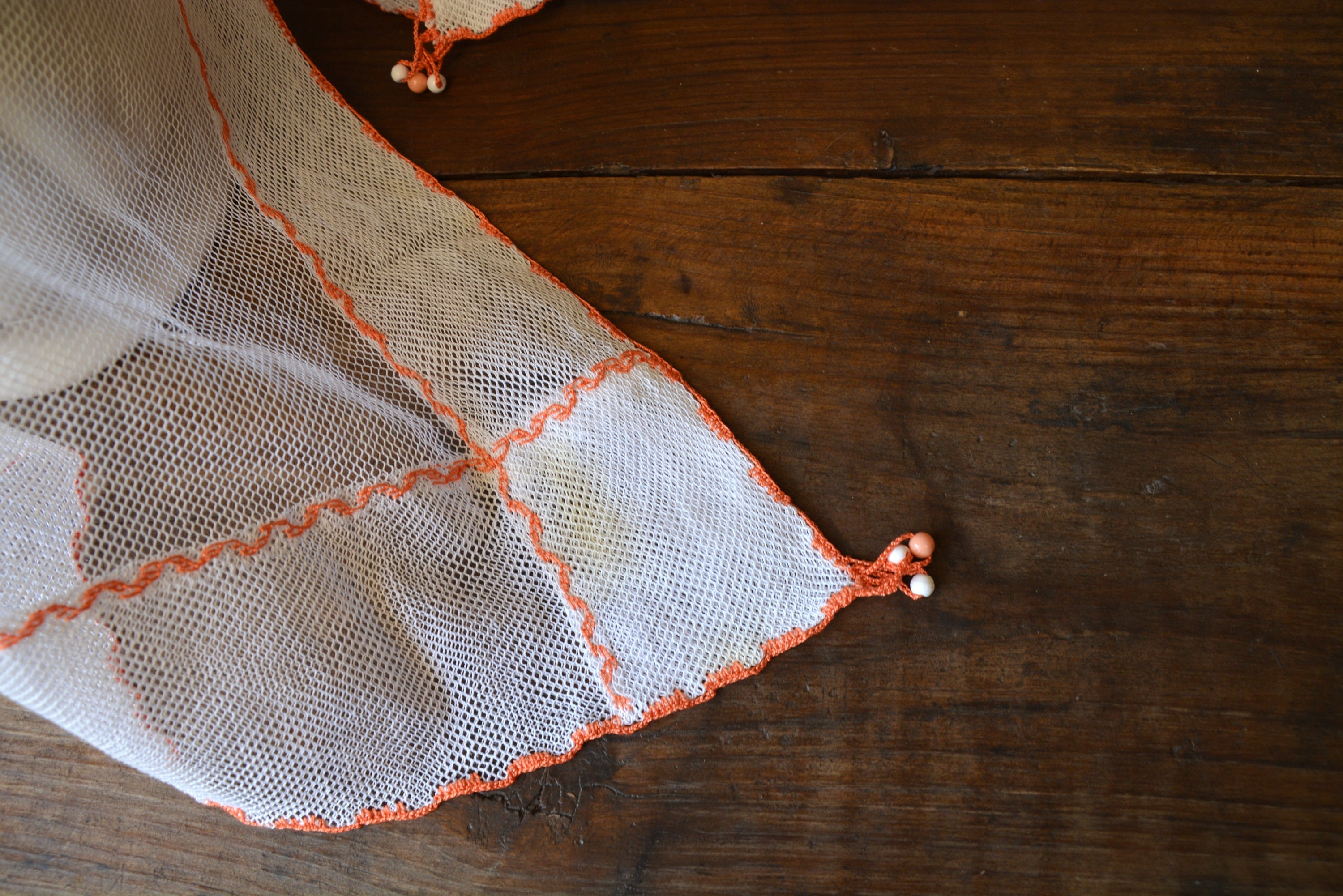 Retro Food Net Cover With Orange Trim and Orange and White - Etsy