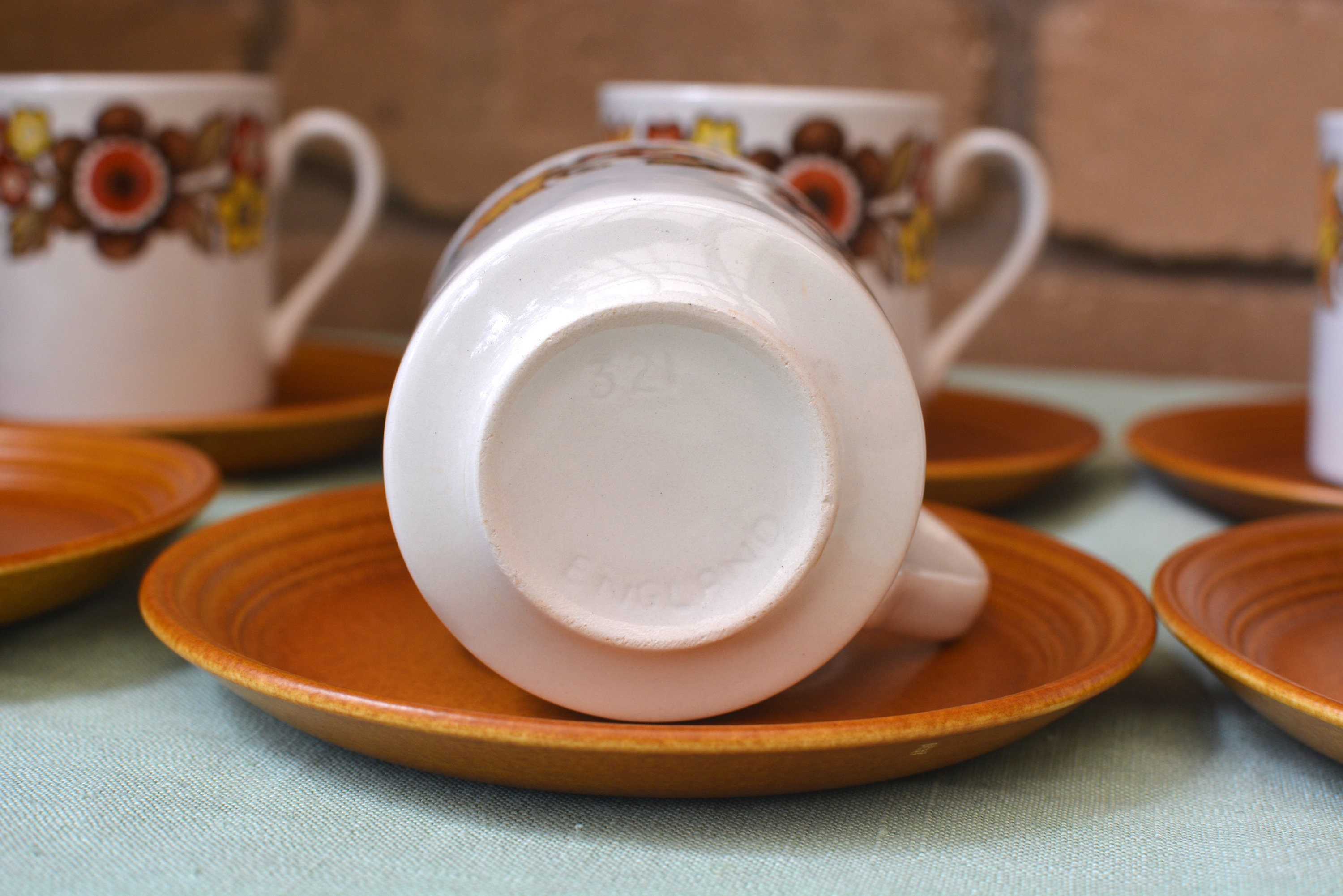 1970's Myott Fine Ironstone 'festival' Coffee/tea Set of 8 Cups and ...