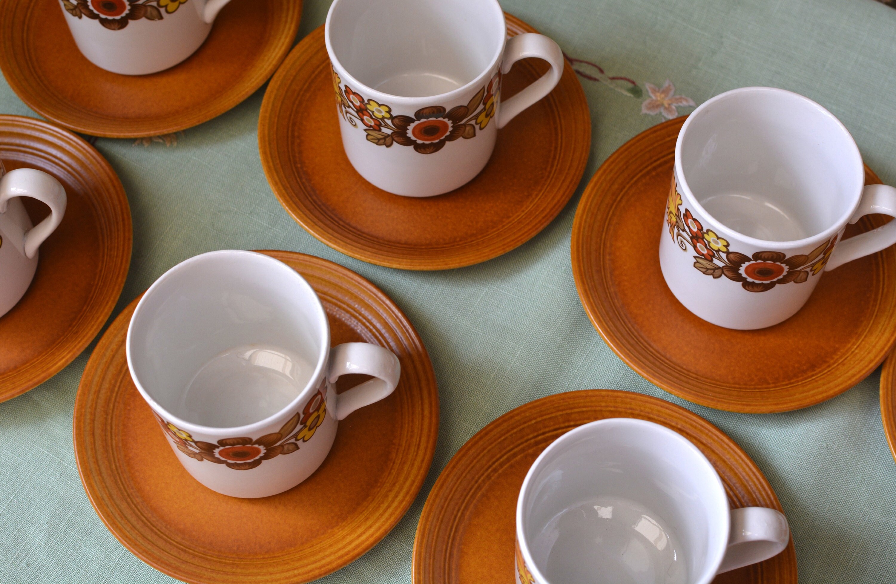 1970's Myott Fine Ironstone 'festival' Coffee/tea Set of 8 Cups and ...