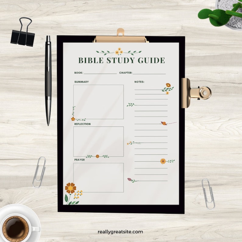 Digital Bible Study Guide, Instant Download, Printable Guide, Minimal ...