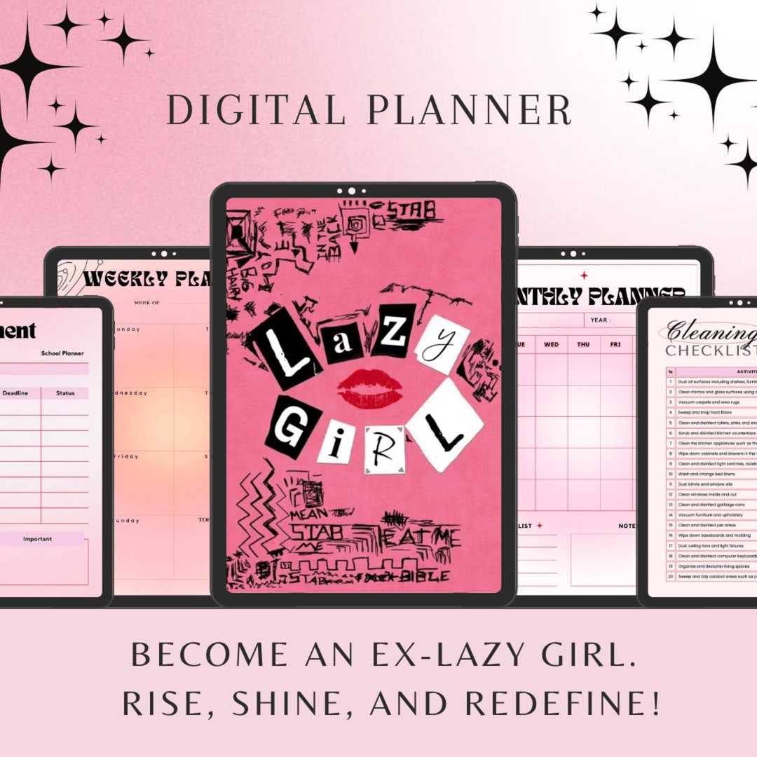 Lazy Girl Undated Digital Planner | Daily, Weekly, Monthly iPad Planner ...
