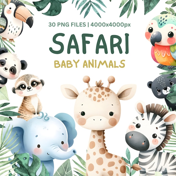 Cute Safari Animals - Etsy