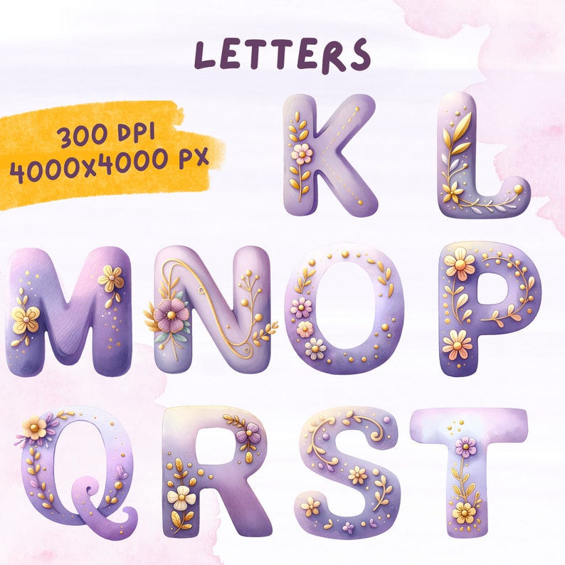 Birthday & Babyshower Colorful Alphabet Printable Letters - Violet ...