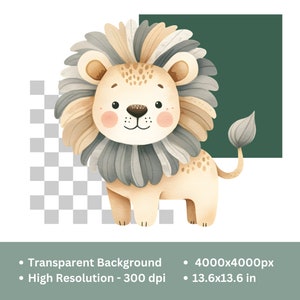 Safari Baby Animals PNG Bundle - Watercolor Cute Jungle Clipart, Baby ...