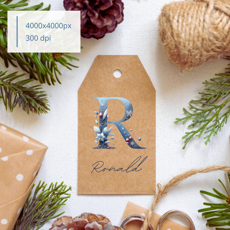 Watercolor Winter Alphabet Lettering Bundle Downloadable Elegant ...