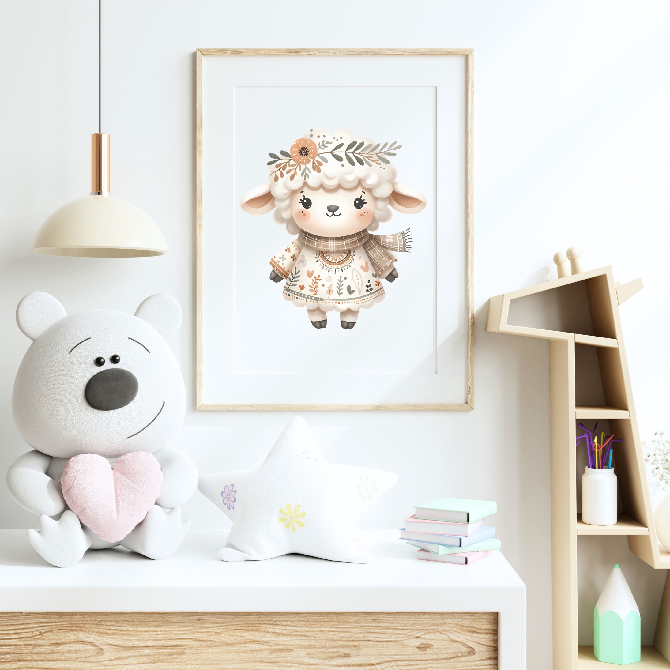 Boho Farm Animal PNG Bundle Clipart Cute and Sweet Whimsy Watercolor ...