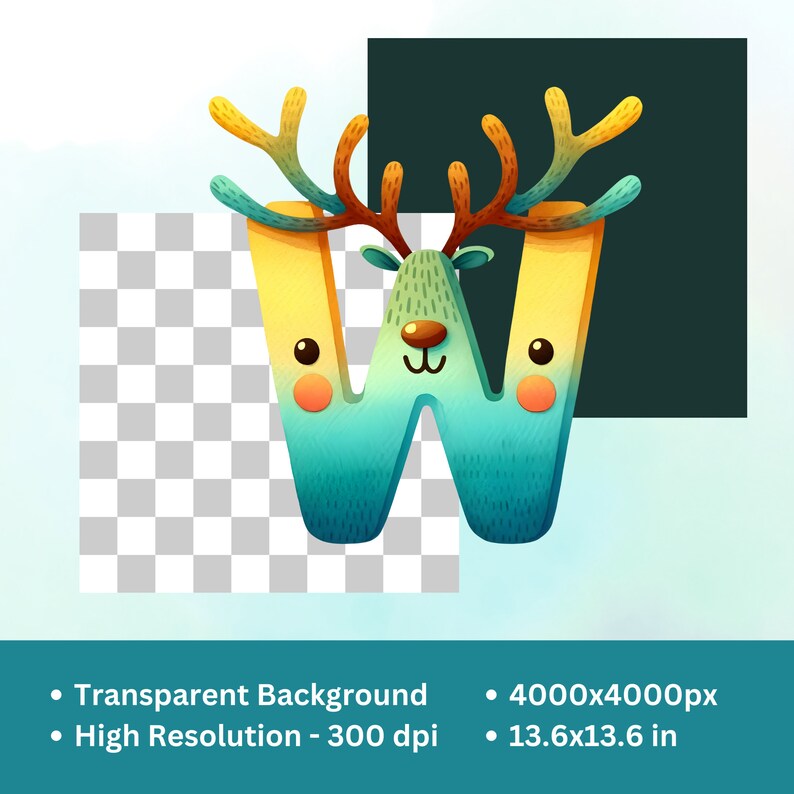 Reindeer Letters PNG Bundle Decorative Christmas Lettering Downloadable ...