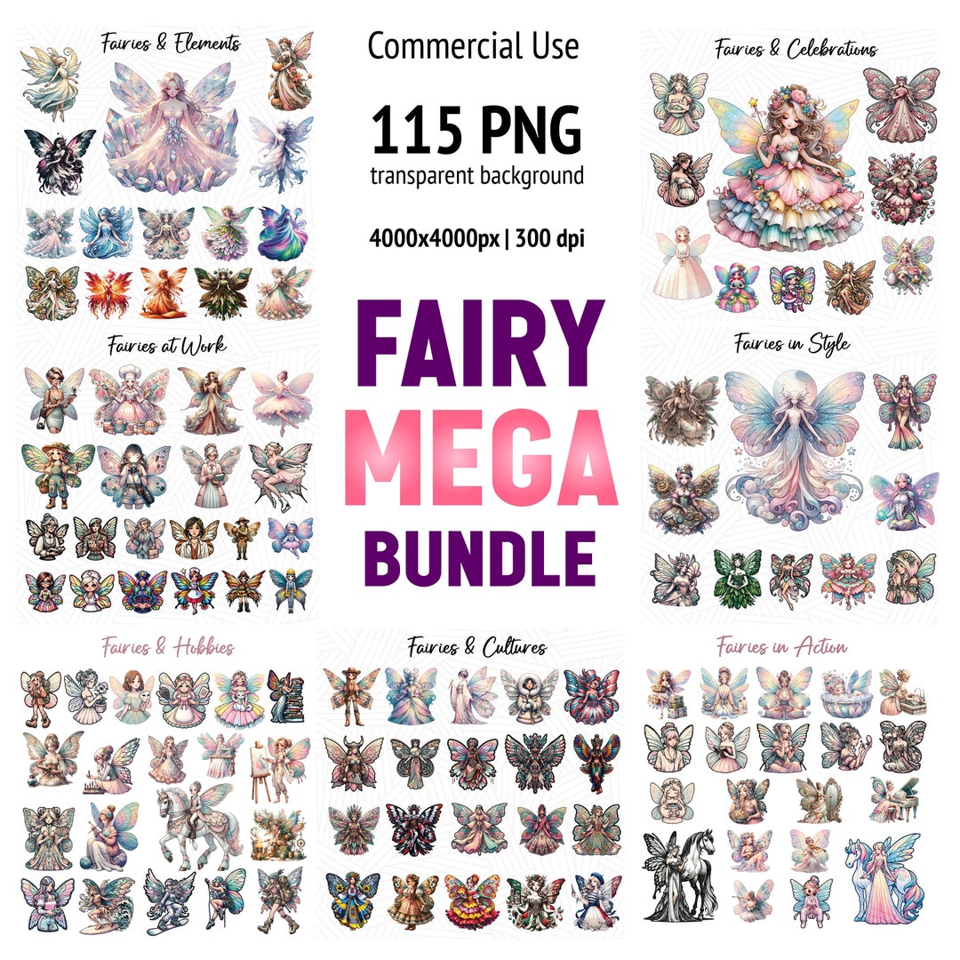 Assortment Fairy Personality Mega Bundle PNG - Downloadable Digital ...
