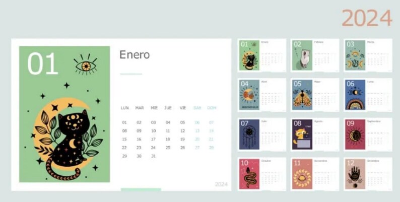 Kalender 2024 zum Ausdrucken im PDF-Format zum Herunterladen Jeder ...