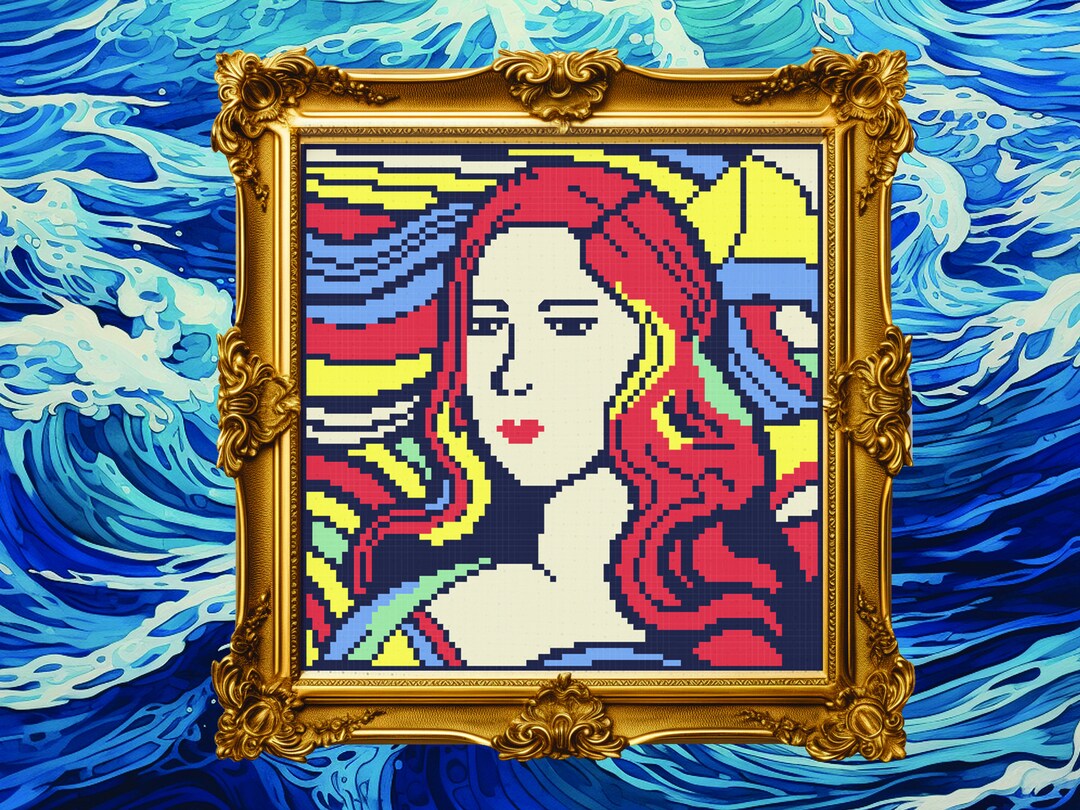 Mona Lisa Pop Art Cross Stitch Pattern - Modern Xstitch (PDF Pattern ...