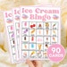 90 Ice Cream Bingo Cards Printable Game, Ice Cream Birthday Party Bingo ...