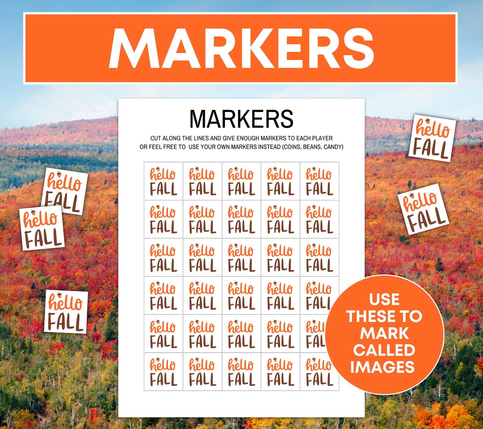 30 Fall Bingo Cards Printable Game, Fall Autumn Bingo Boards, Fall ...