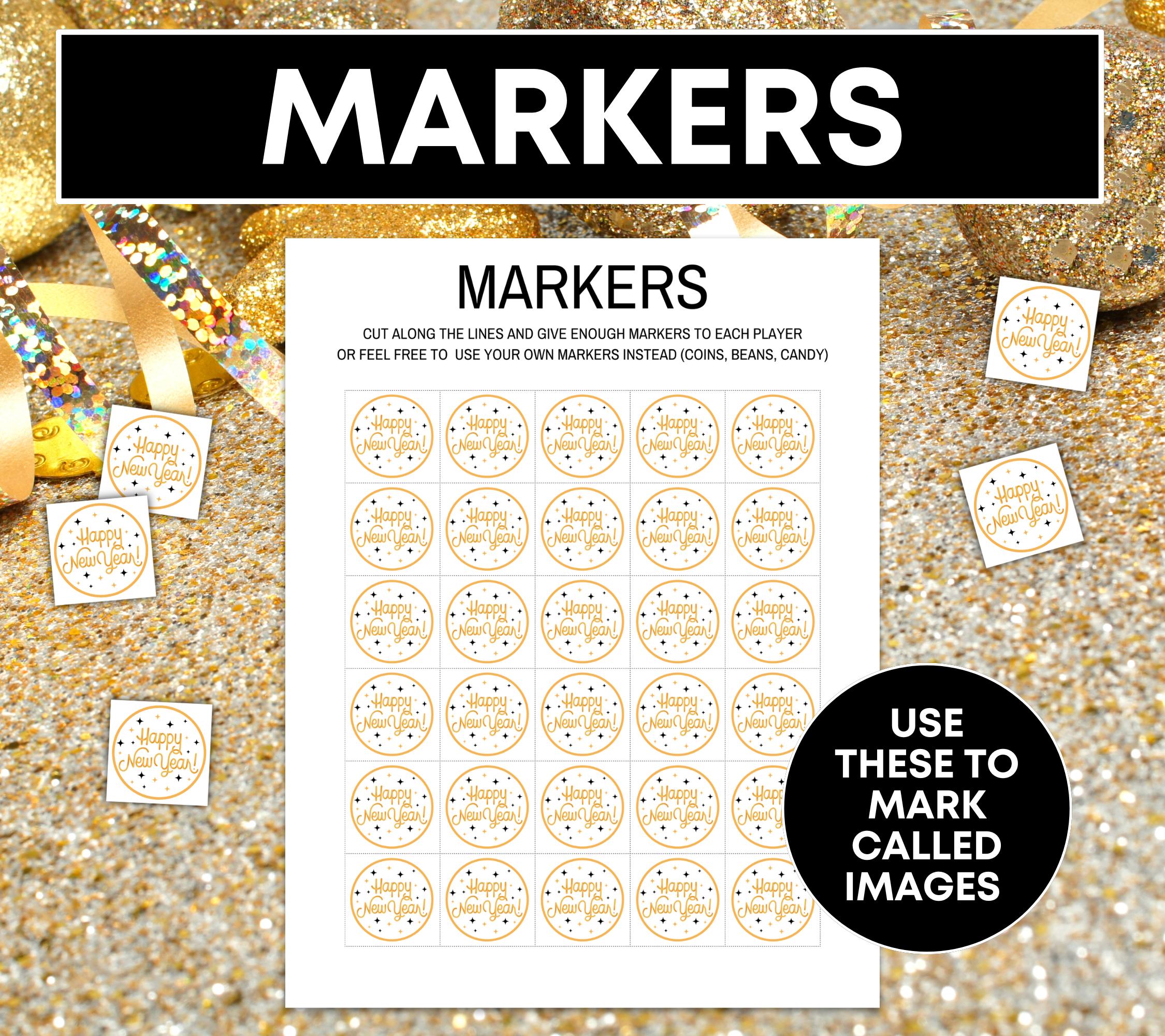 30 New Years Eve Bingo Cards Printable Game, New Years Bingo Party Game ...