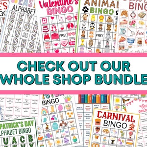 30 Birthday Bingo Cards Printable Game, Pastel Kids Birthday Bingo Boards Party Game, Girls ...