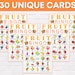 30 Fruit Bingo Cards Printable Game, Fruit Bingo Boards Game, Fruit ...