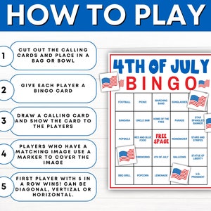 30 Fourth of July Bingo Cards Printable Game, 4th of July USA ...
