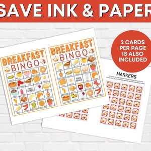 30 Breakfast Bingo Cards Printable Game, Sunday Brunch Bingo Board Game ...