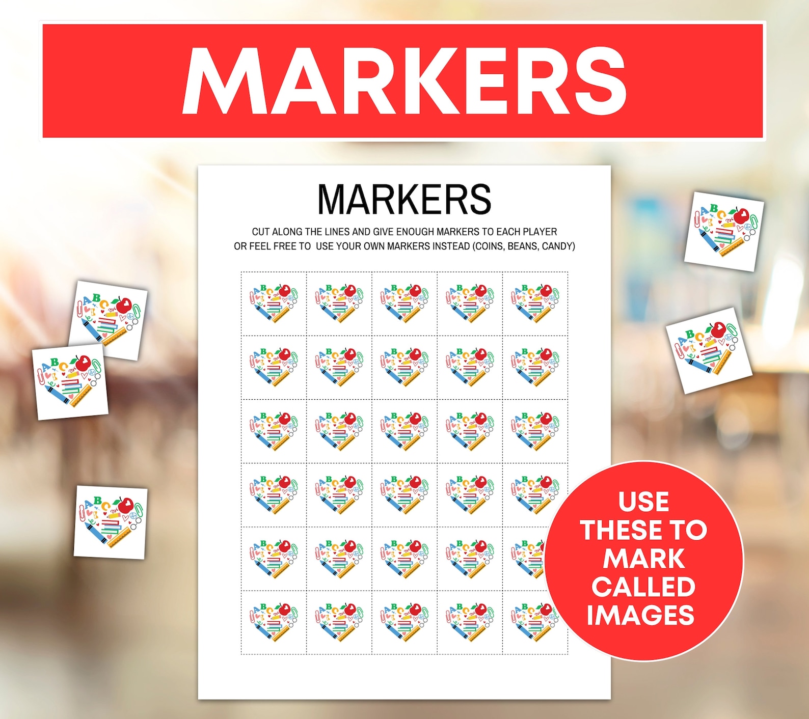 120 School Classroom Bingo Cards Printable Game, First Day Back to ...