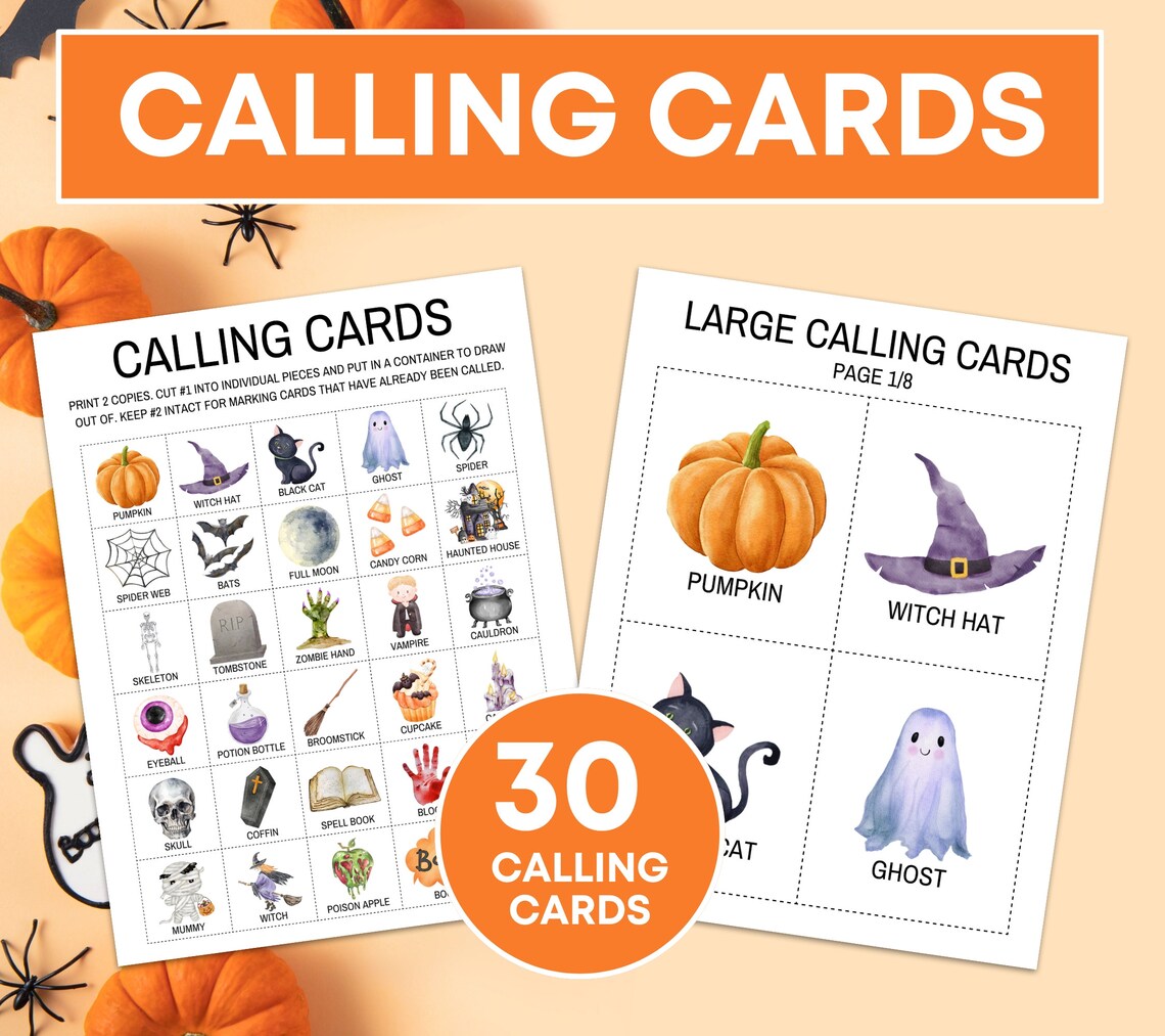 30 Halloween Bingo Cards Printable Game,halloween Fall Bingo Boards ...