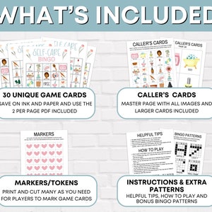 120 Self Care Bingo Game Cards Printable, Selfcare Spa Day Bingo Boards ...