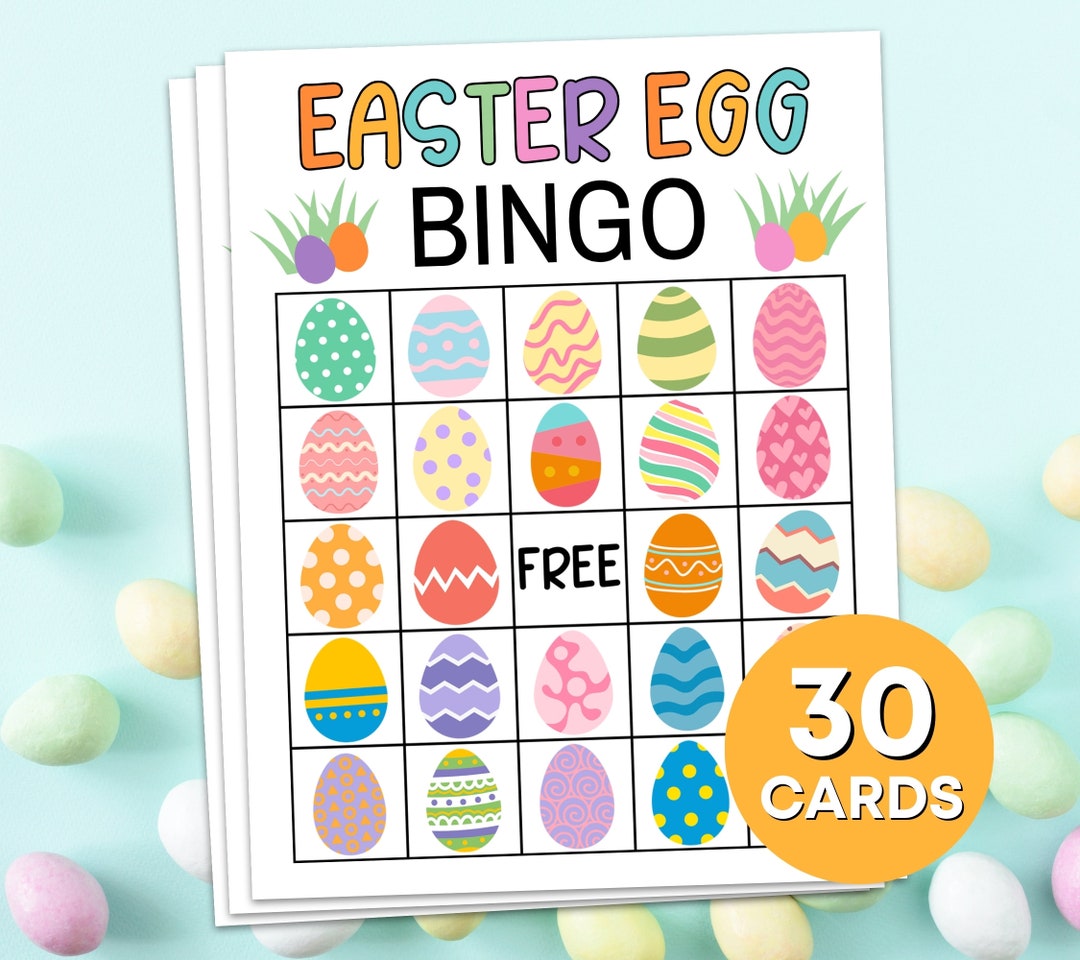 30 Easter Bingo Cards Printable Game, Easter Bingo Boards Activity for ...