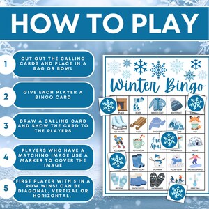 60 Winter Bingo Cards Printable Game,winter Bingo Board Activity for ...