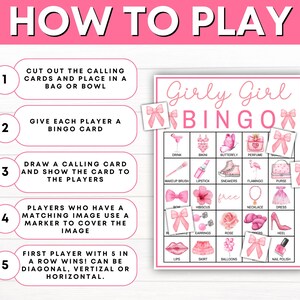 120 Girly Pink Aesthetic Bingo Cards Printable Game, Pink Girl Coquette ...