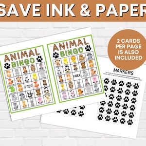 30 Animal Bingo Cards Printable Game, Zoo Baby Animal Bingo Boards ...