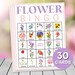 30 Flower Bingo Cards Printable Game, Floral Spring Bingo Boards Kids ...
