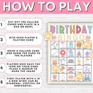 60 Birthday Bingo Cards Printable Game, Pastel Kids Birthday Bingo ...