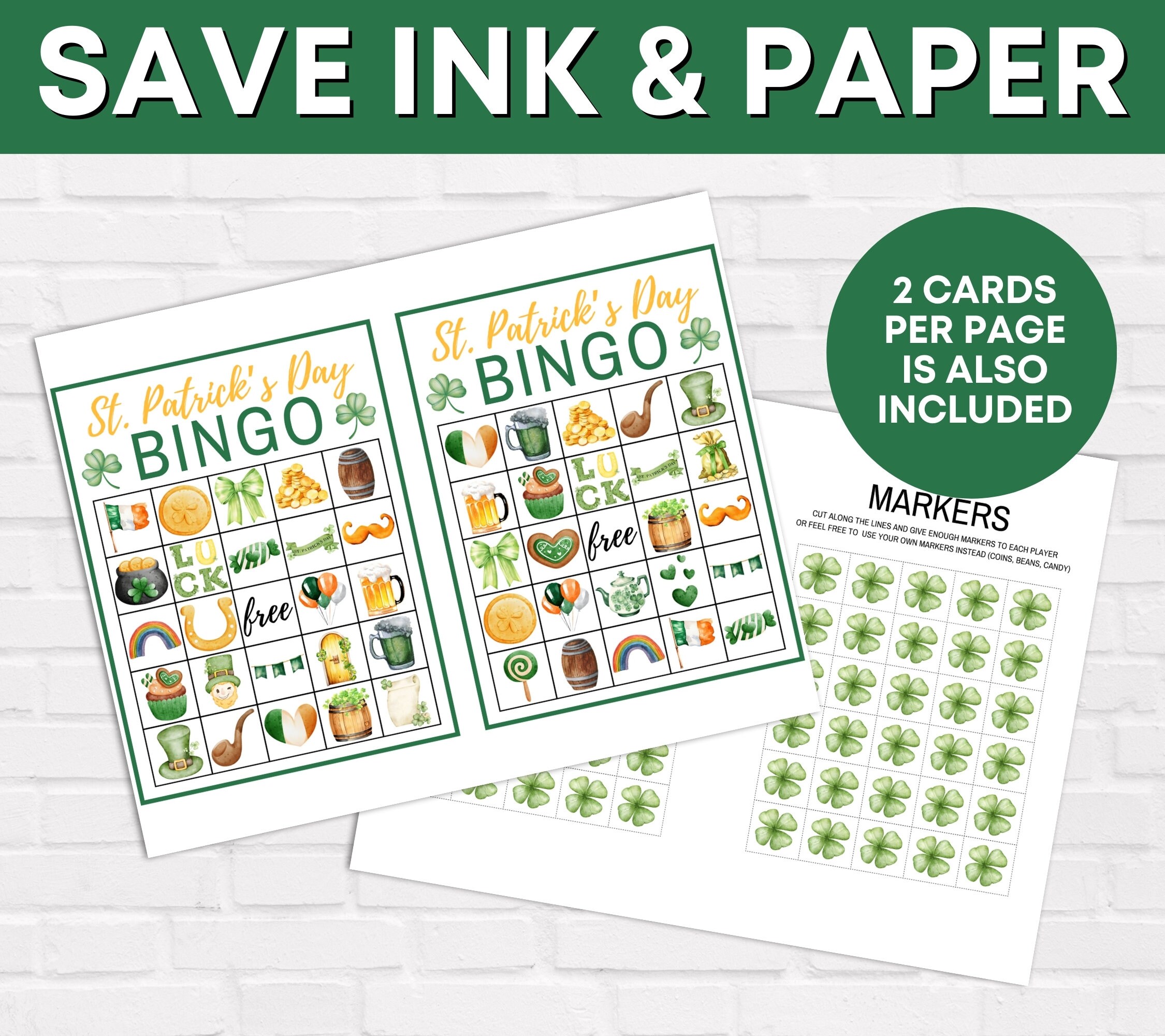 90 St Patricks Day Bingo Cards Game Printable, St Patrick Bingo Board ...